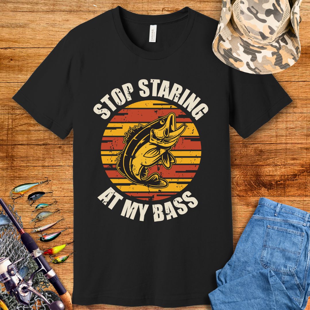 Stop Staring At My Bass T Shirt Cast Cozy